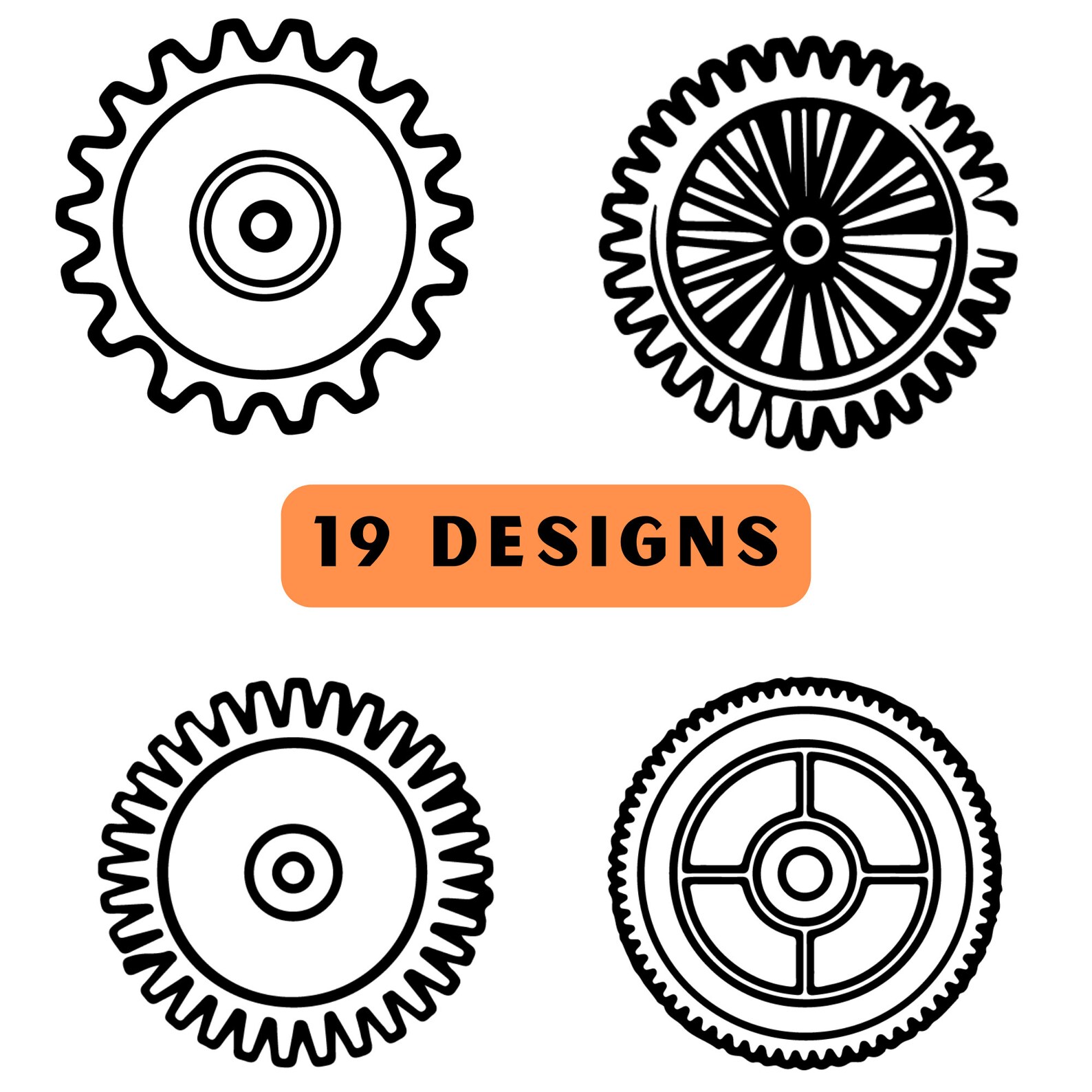 Gear Svg, Gears Svg Bundle, Cogs and Gears Svg, Gear Cogs Dxf ...
