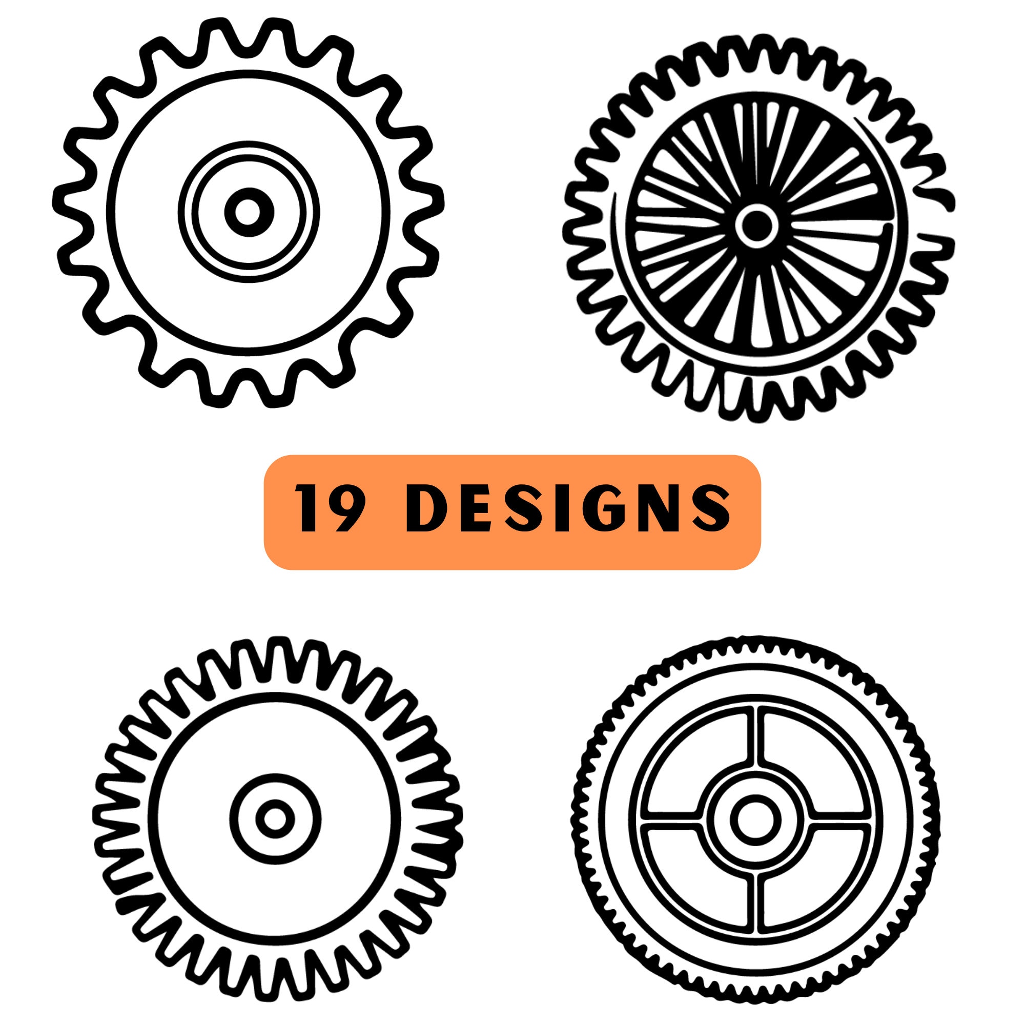 Gear Svg, Gears Svg Bundle, Cogs and Gears Svg, Gear Cogs Dxf ...