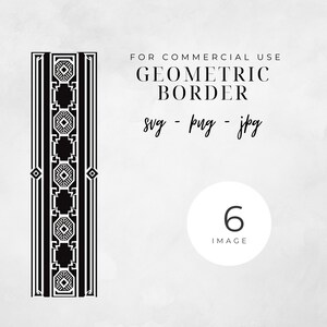 Geometric Border SVG PNG JPG, Digital Border Design, Digital Border for ...