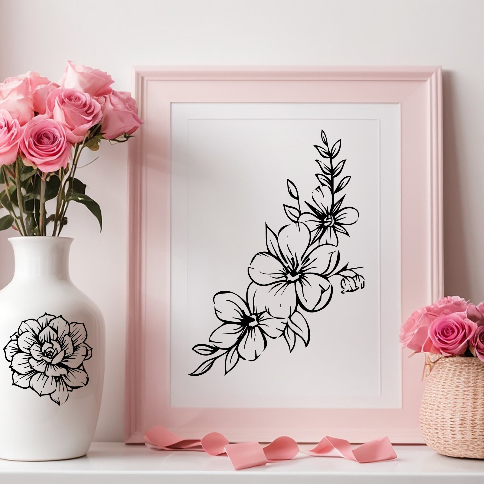 Floral Arrangement Svg, Flower Bouquet Svg Bundle, Wildflower Svg ...