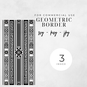 Geometric Border SVG PNG JPG, Digital Border Design, Digital Border for ...