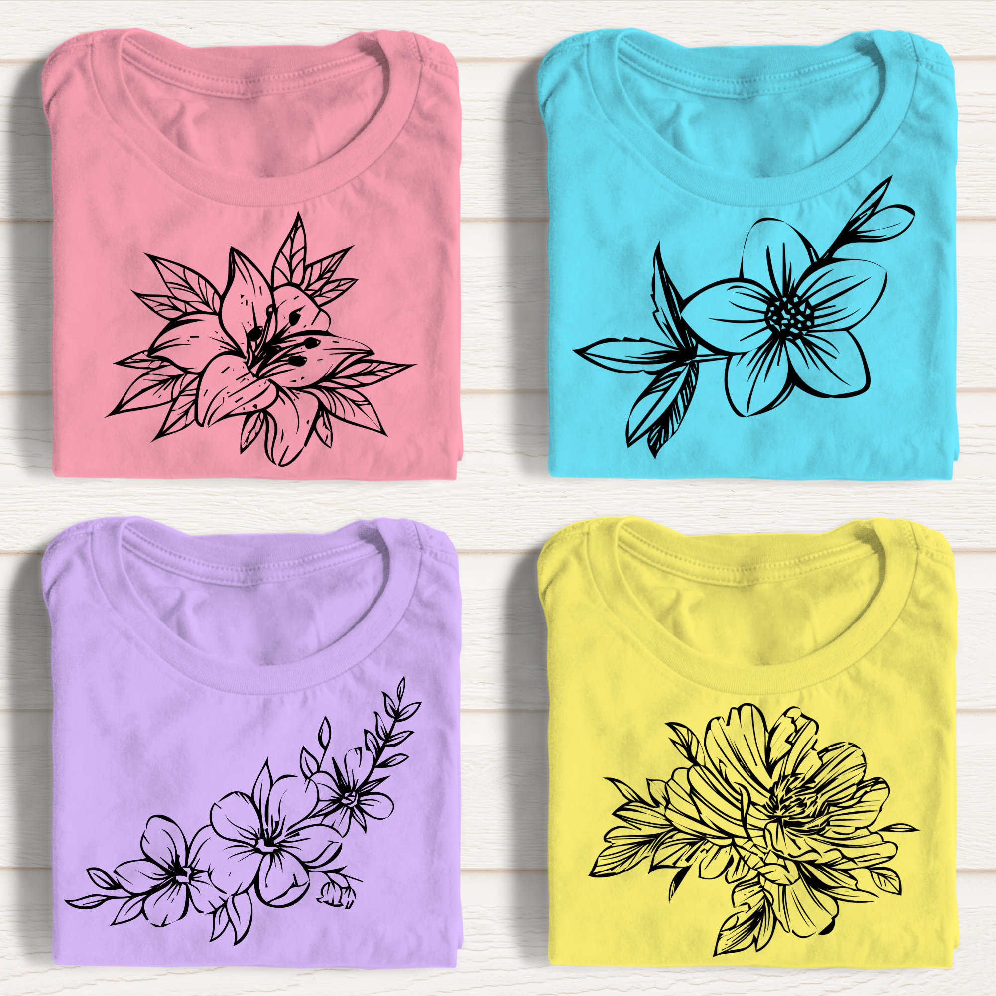 Floral Arrangement Svg, Flower Bouquet Svg Bundle, Wildflower Svg ...