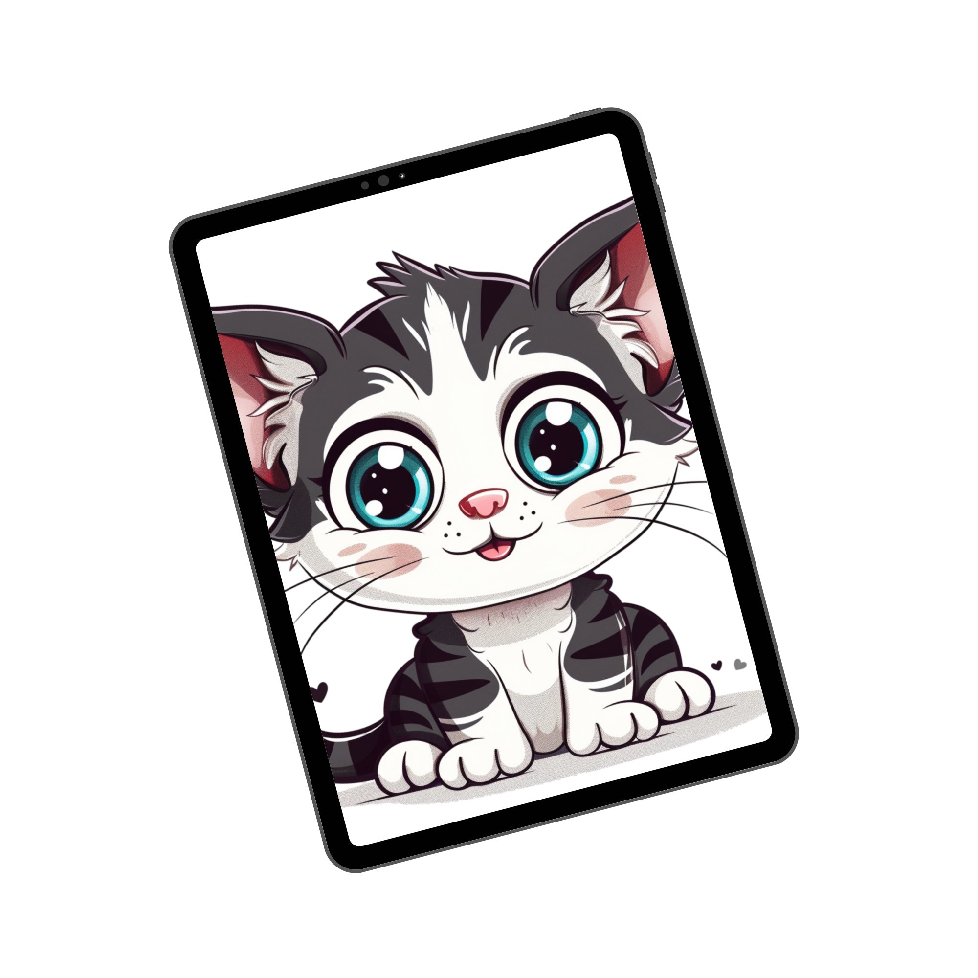 Cute Kitten Clipart, Kawaii Cat Clipart, Adorable Cat Illustrations in ...