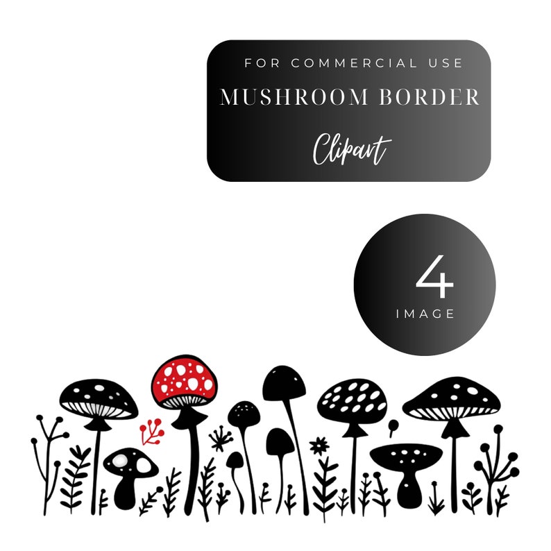 Mushrooms Border Svg Png Bundle of 5 Items, Mushroom Png, Mushroom ...