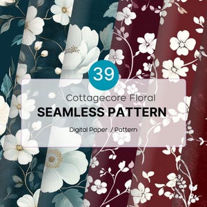 Cottagecore Floral Seamless Pattern, Boho Spring Summer Flowers ...