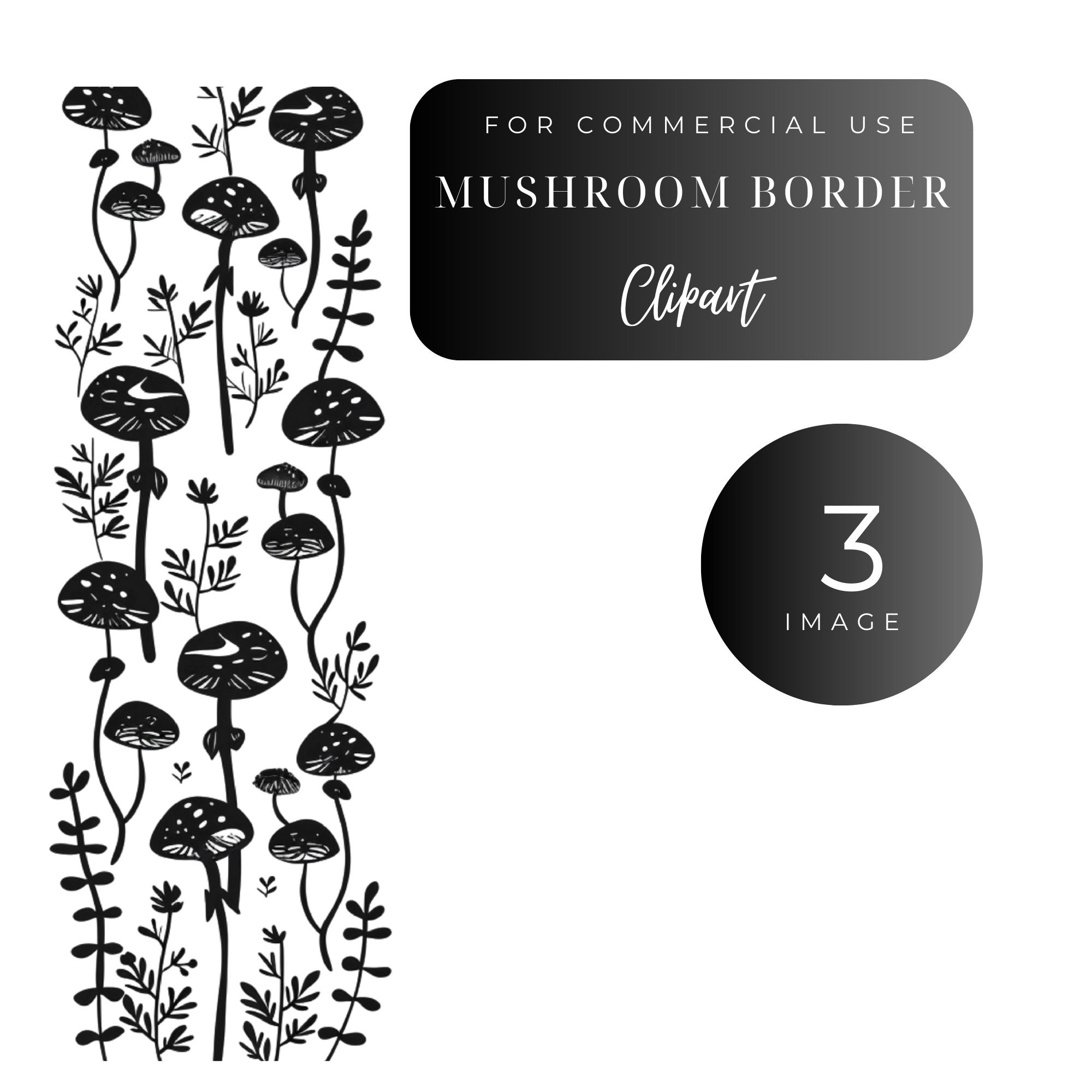 Mushrooms Border Svg Png Bundle of 5 Items, Mushroom Png, Mushroom ...