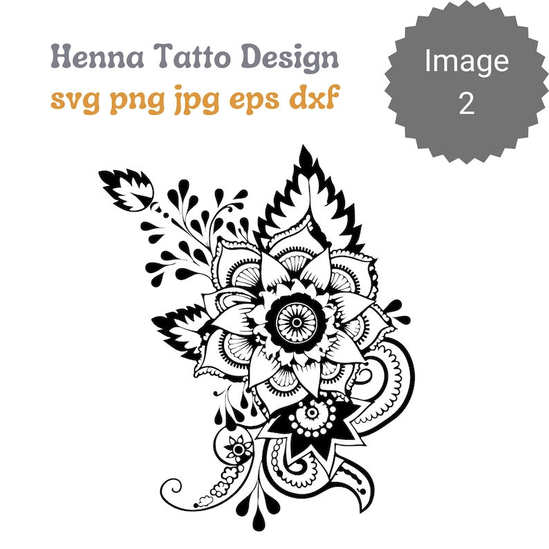 Henna Tattoo Designs, Mehndi Design in Black Svg Png, Mehndi Svg File ...