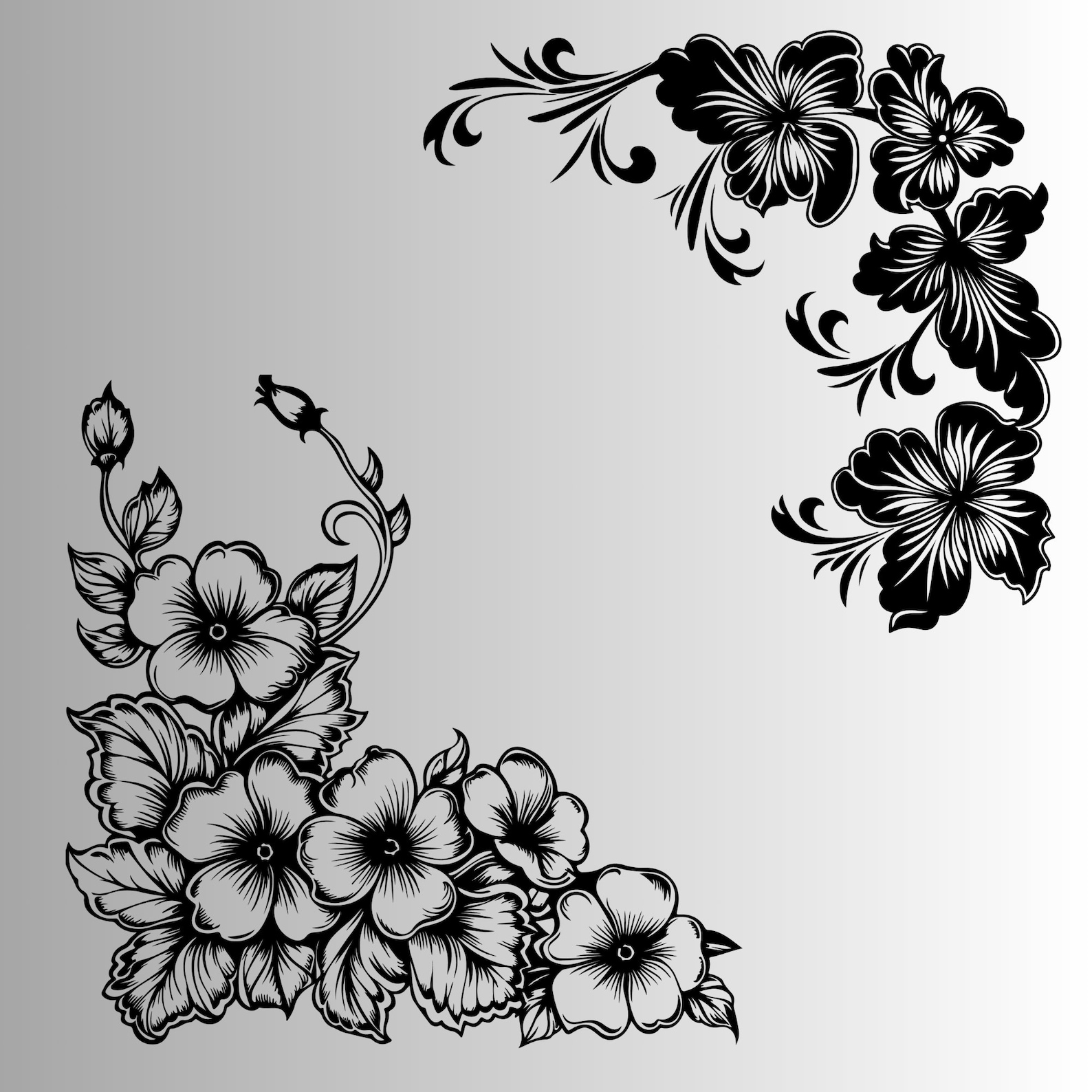 Flower Corner Svg Bundle, Flower Border Svg,floral Border Svg, Flower ...