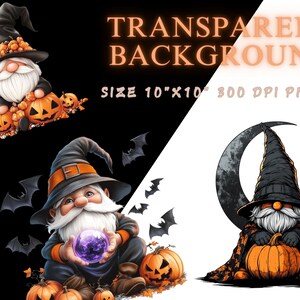 Watercolor Halloween Cute Gnomes PNG, Halloween Gnome Bundle, Gnomes ...