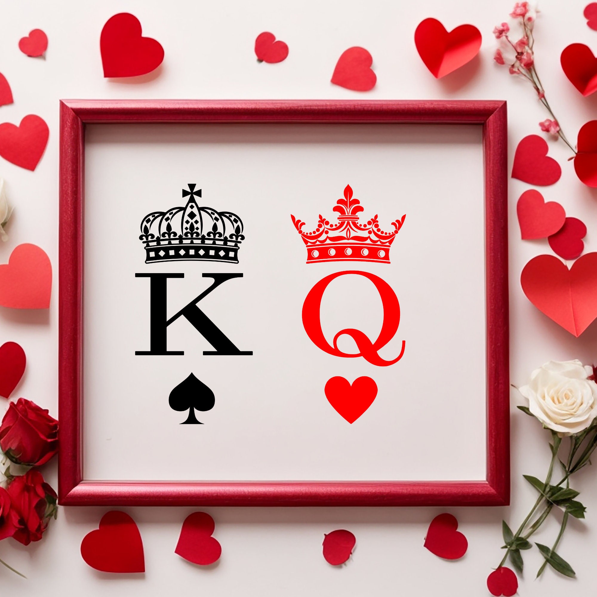 King and Queen Svg Png, Playing Card King Queen Svg,couples Shirt ...