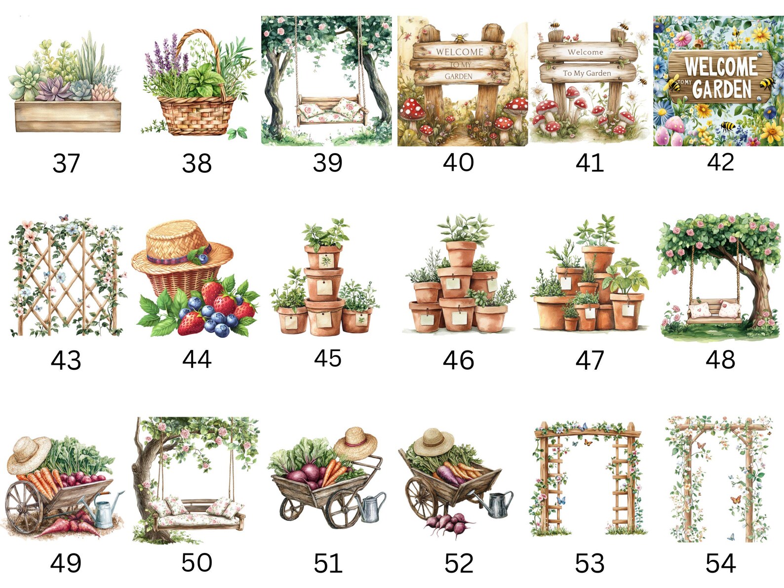 Gardening Clipart Bundle, Home Garden Png, Vintage Garden Tools ...