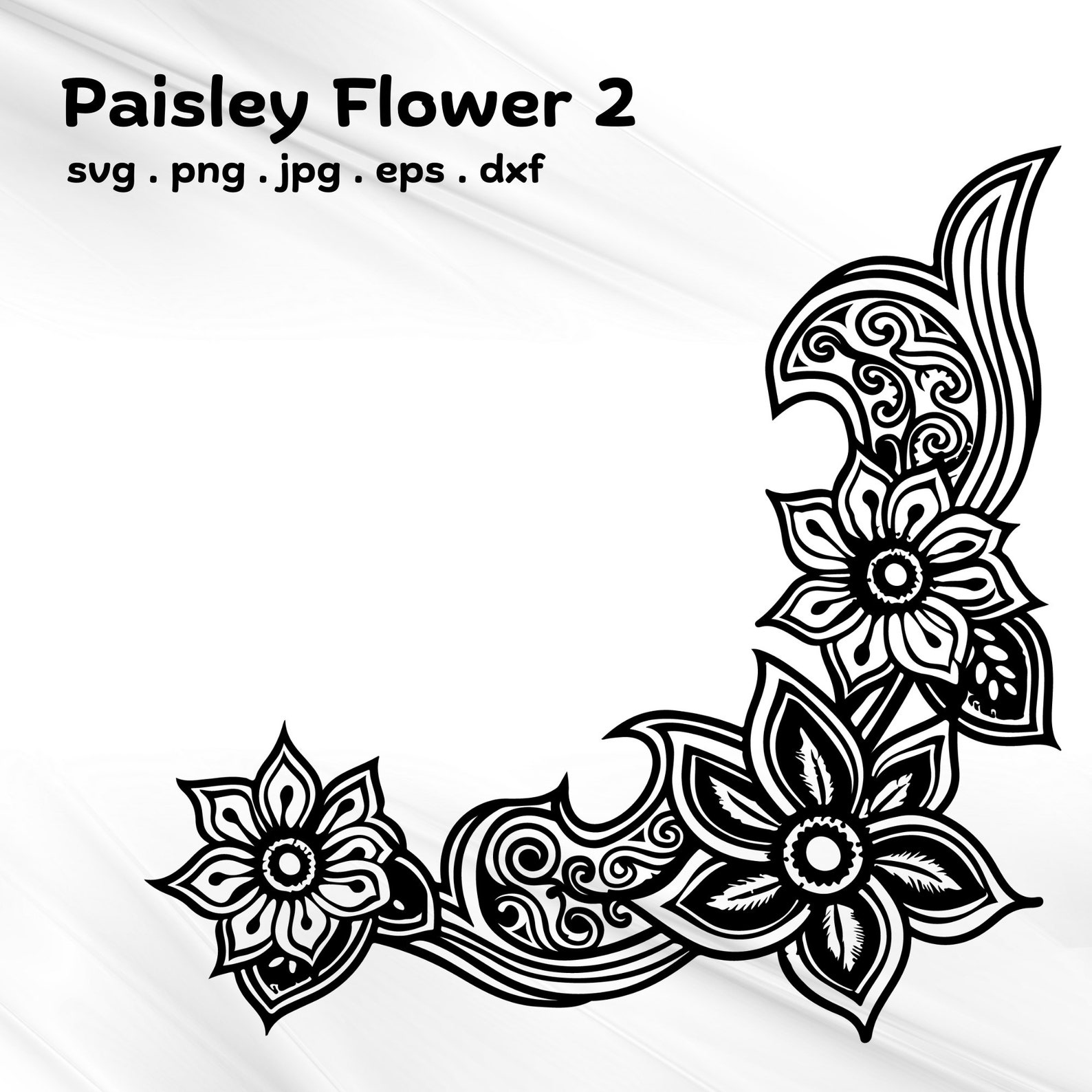 Corner Border Svg, Floral Border Svg, Flower Paisley Svg, Ornament Svg ...
