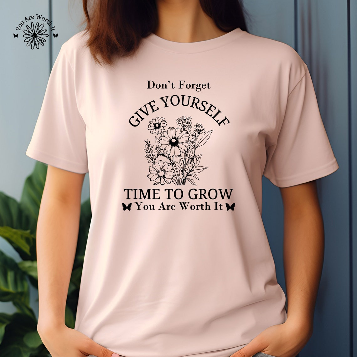 Floral Svg, Boho Svg, Spring Svg, Front Pocket Svg, Give Yourself Time ...