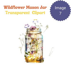 Mason Jar Clipart, Mason Jar Floral Clipart, Wildflower Bouquets Summer ...