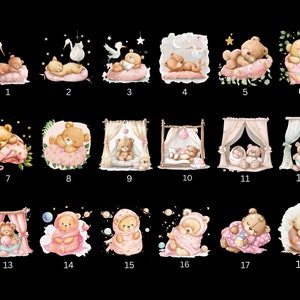 Sleepy Bear Clipart, Cute Teddy Bear Moon, Baby Bear Clipart, Teddy ...