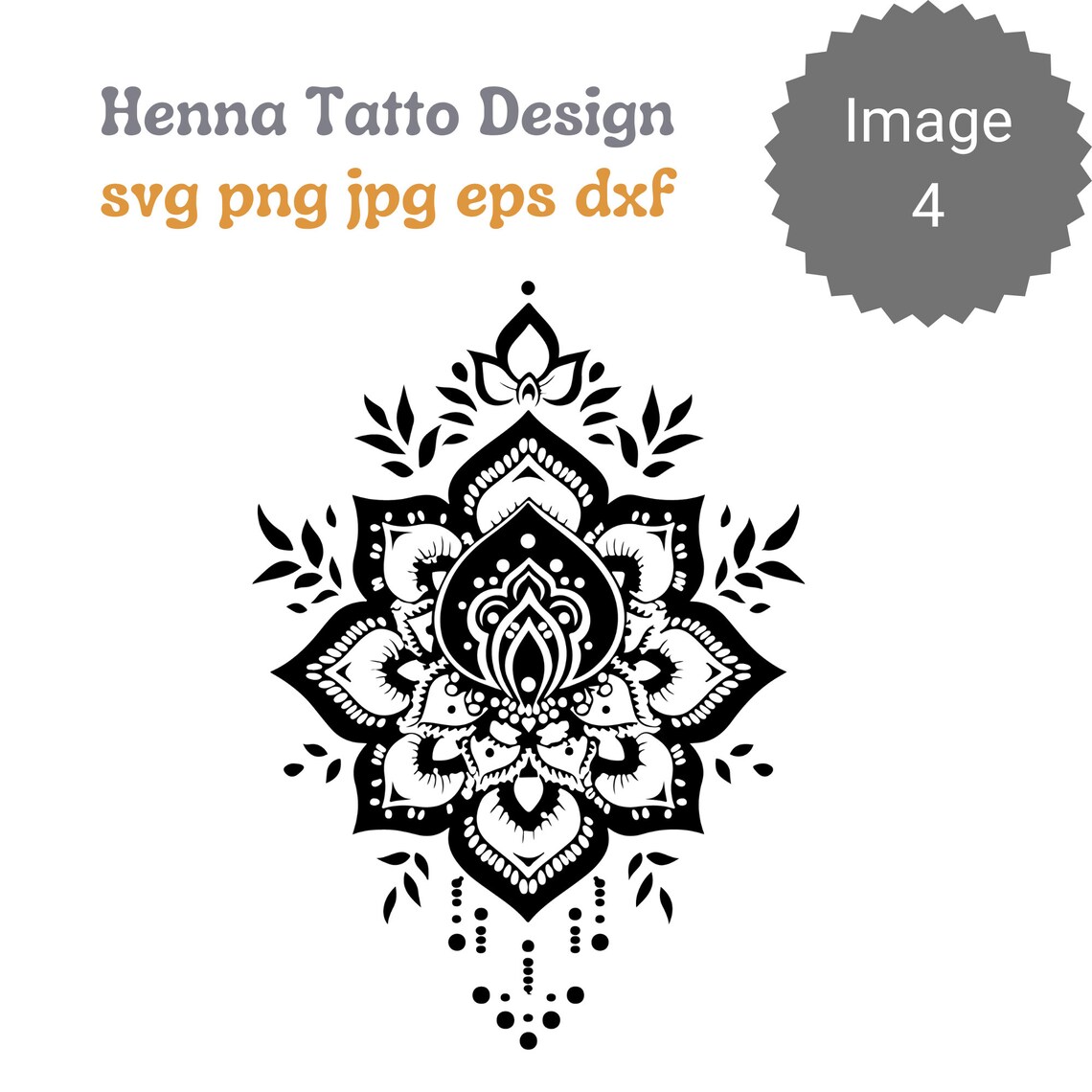 Henna Tattoo Designs, Mehndi Design in Black Svg Png, Mehndi Svg File ...