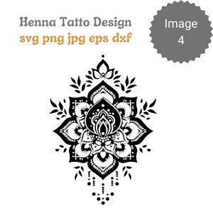 Henna Tattoo Designs, Mehndi Design in Black Svg Png, Mehndi Svg File ...