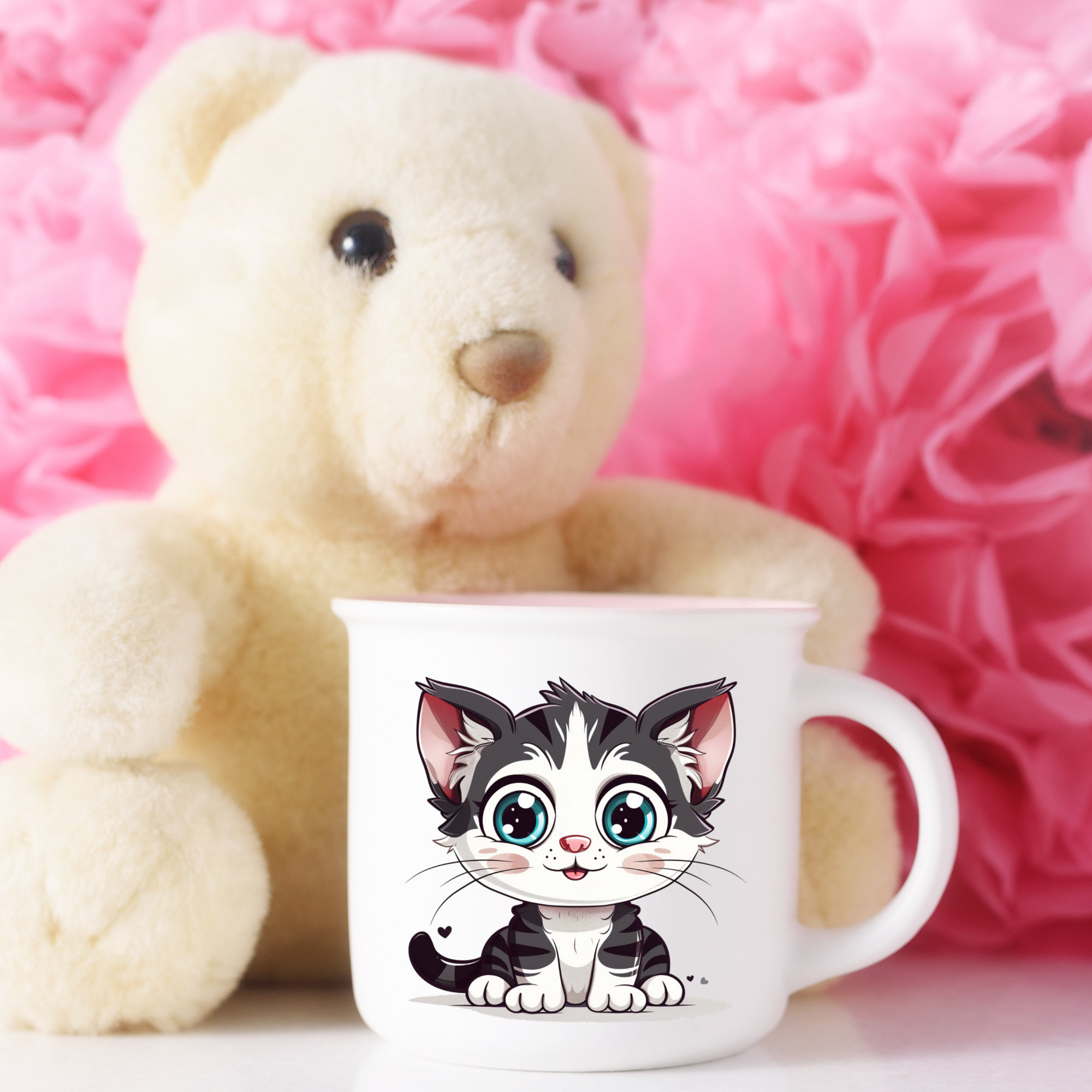 Cute Kitten Clipart, Kawaii Cat Clipart, Adorable Cat Illustrations in ...