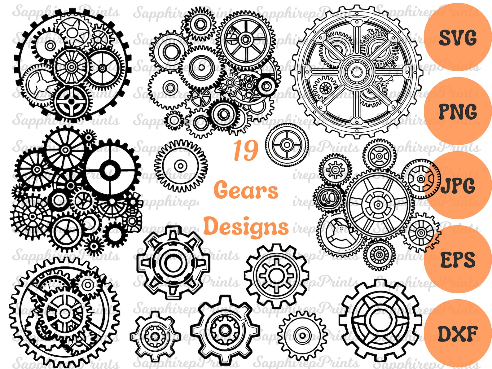 Gear Svg, Gears Svg Bundle, Cogs and Gears Svg, Gear Cogs Dxf ...