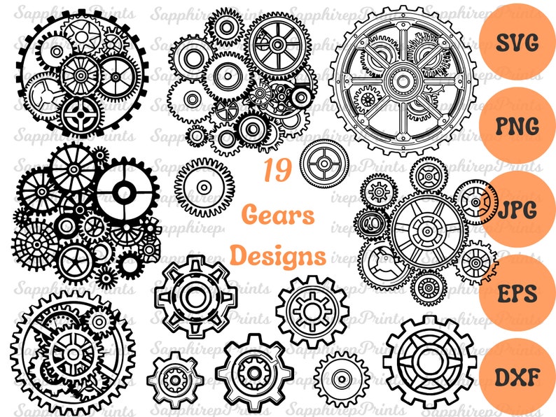 Gear Svg, Gears Svg Bundle, Cogs and Gears Svg, Gear Cogs Dxf ...