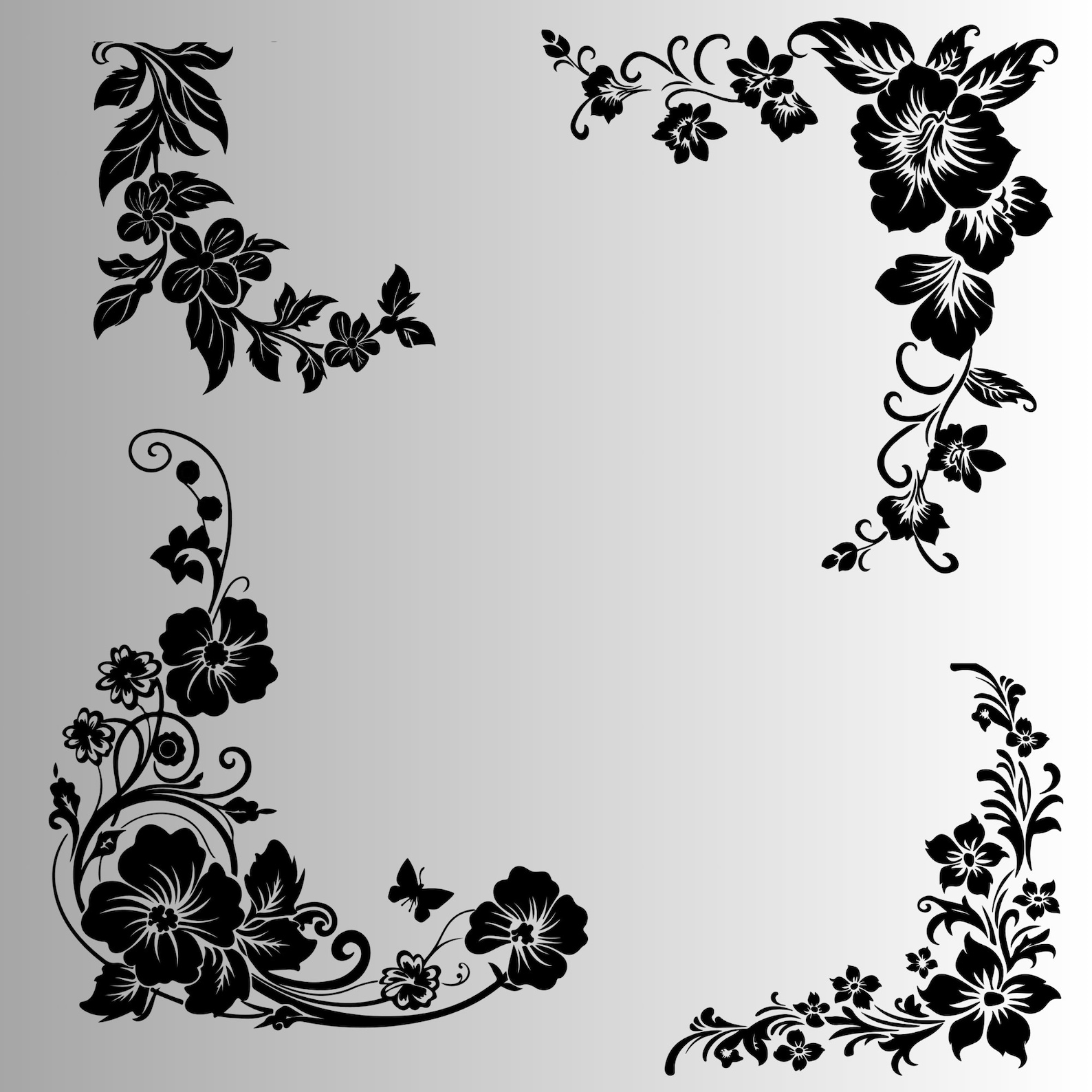 Flower Corner Svg Bundle, Flower Border Svg,floral Border Svg, Flower ...