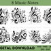 Musical Notes Svg Bundle, Musical Notes Clipart, Music Notes Svg, Music ...