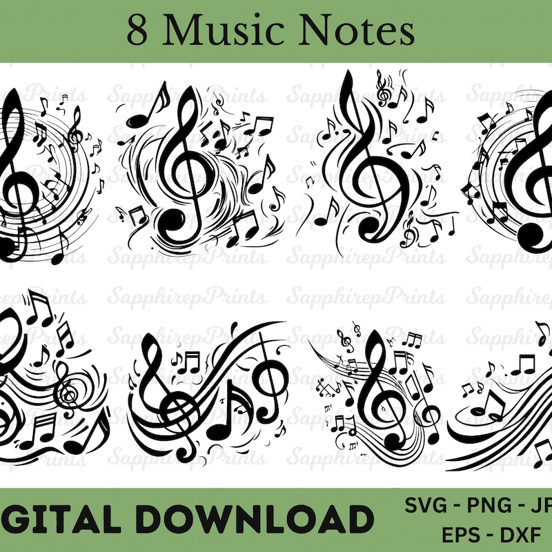 Music Notes Svg - Etsy