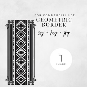 Geometric Border SVG PNG JPG, Digital Border Design, Digital Border for ...