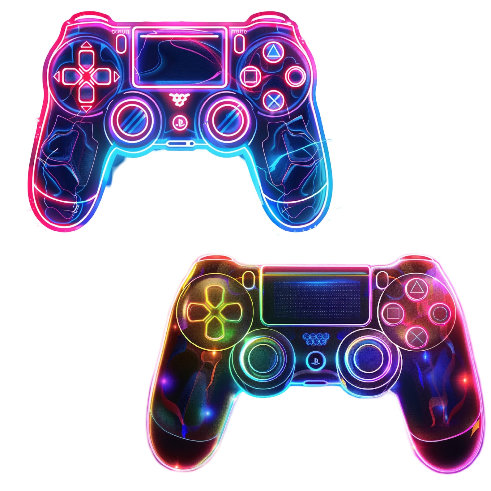 18 Game Controller Clipart, Neon Game Controller Png, Gamer Over Png ...