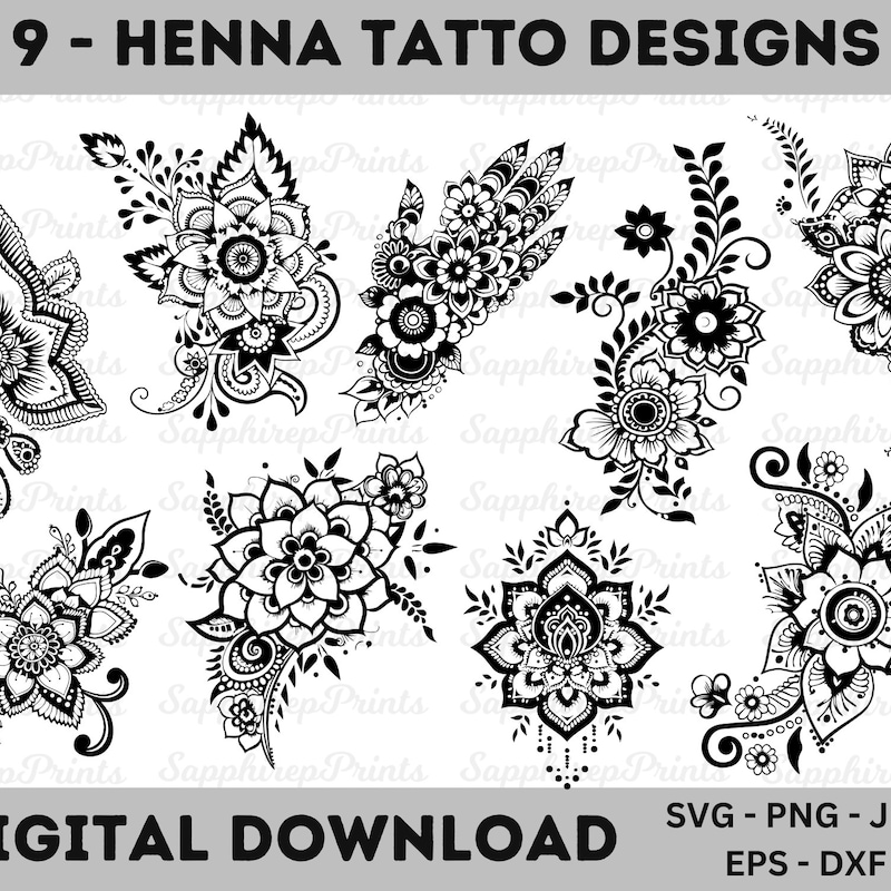 Henna Tattoo Template - Etsy