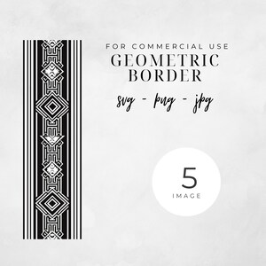 Geometric Border SVG PNG JPG, Digital Border Design, Digital Border for ...