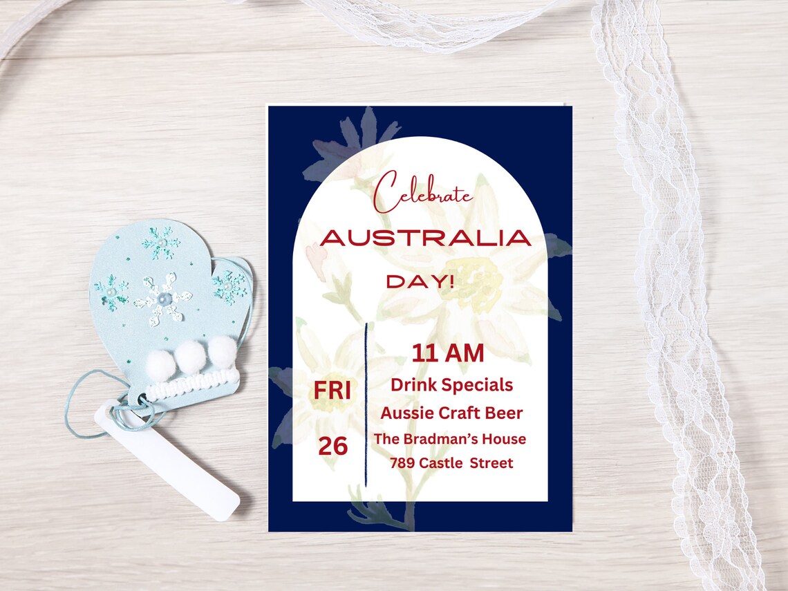 Editable Australia Day Invitation Template, Printable Australia Day ...