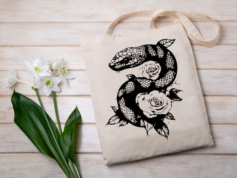 Snakes and Roses Svg, Flower Snake Svg, Snake Floral Png, Vector Snake ...