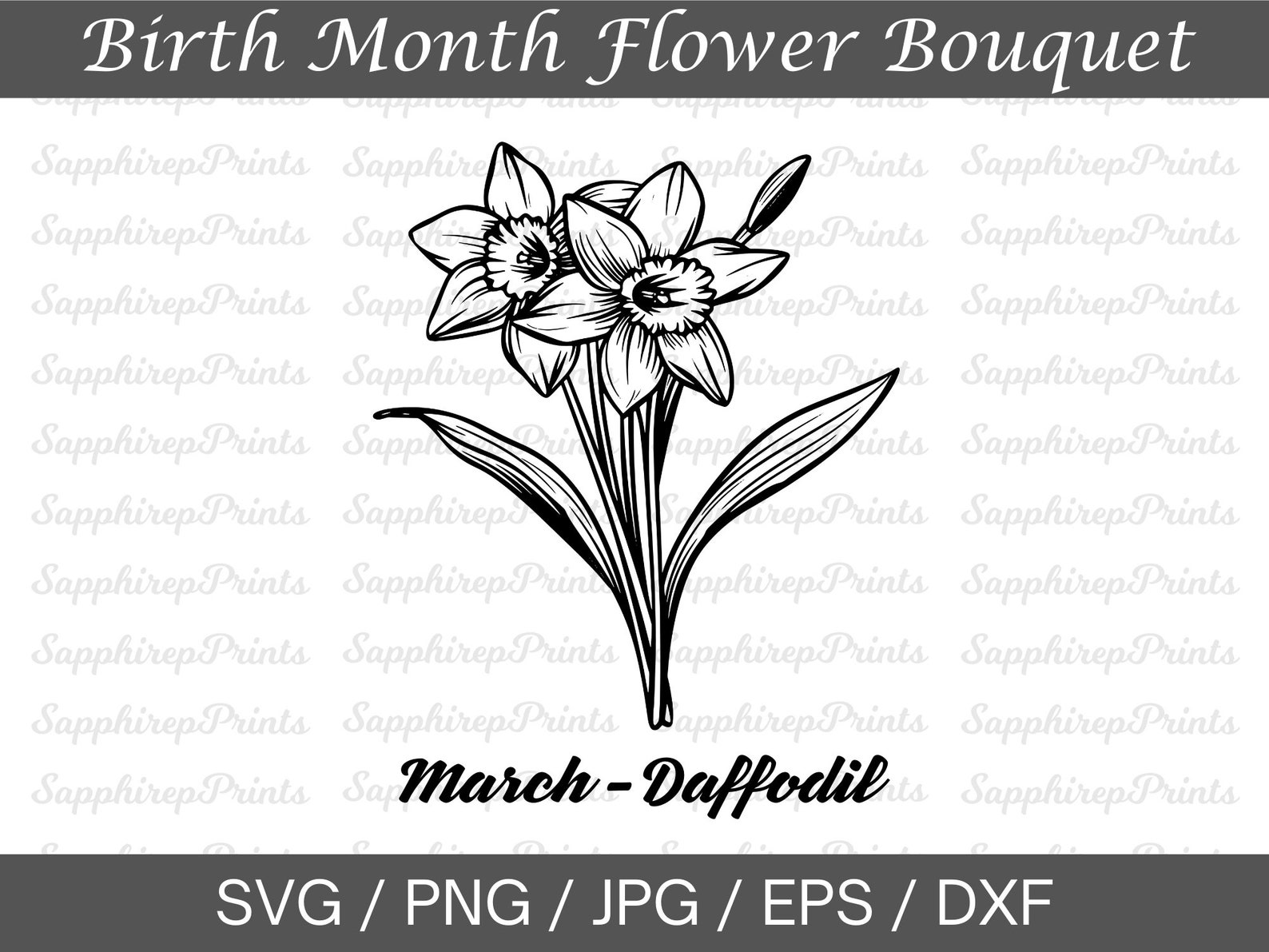 Daffodil Flower Svg, Daffodils SVG File for March Birth Month, March ...