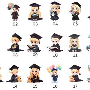 Watercolor Graduation Kids Clipart Bundle - Diploma, Hat, Design ...