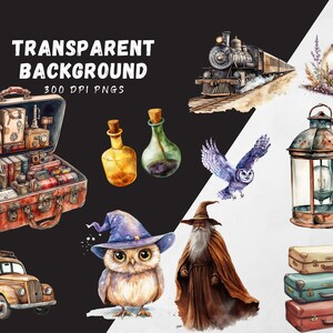Wizards School Watercolor Clipart Bundle, Magic School Clipart, Witch ...