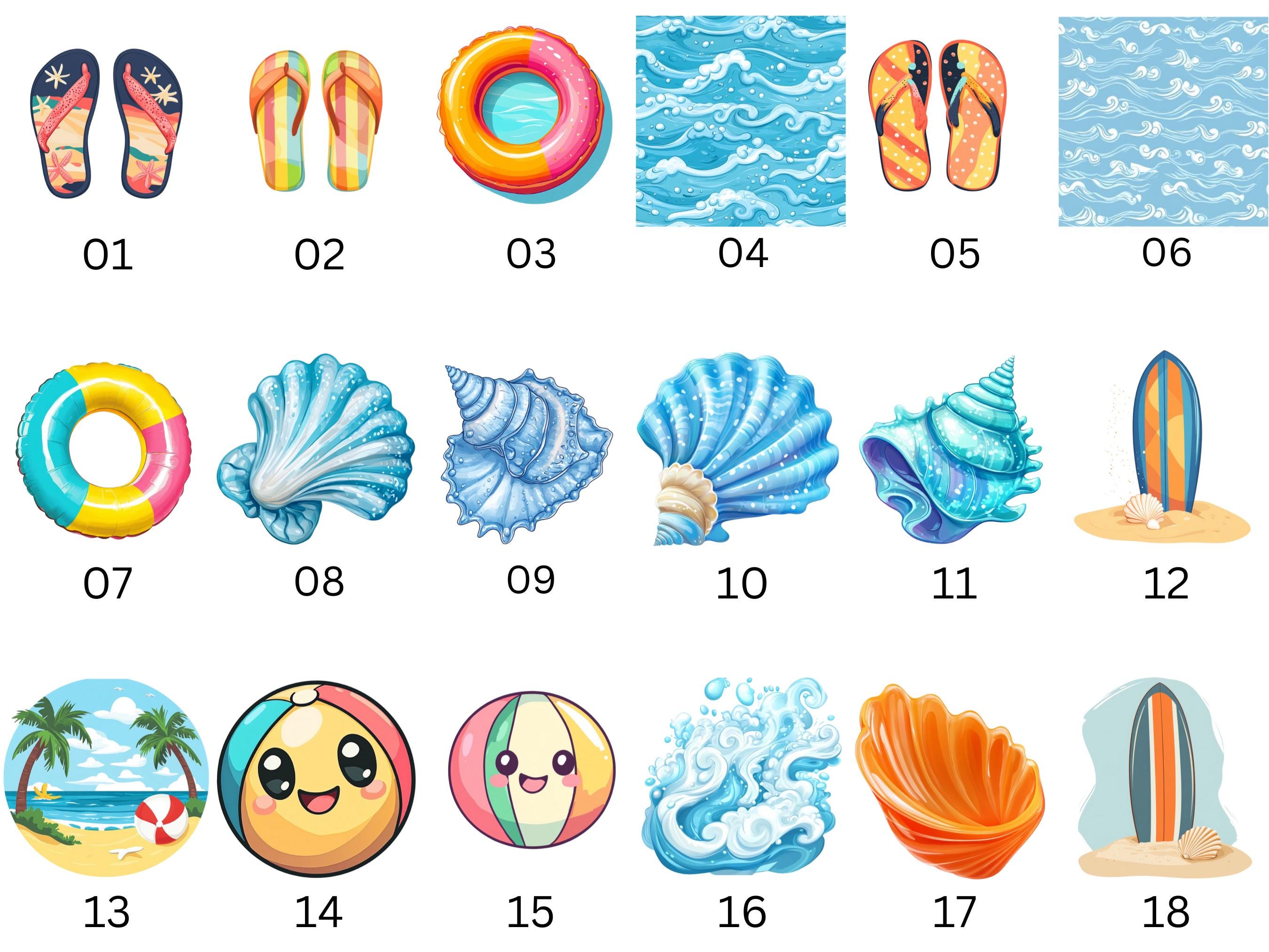Summer Pool Party Clipart Bundle – Tropical Vacation Graphics, Beach ...