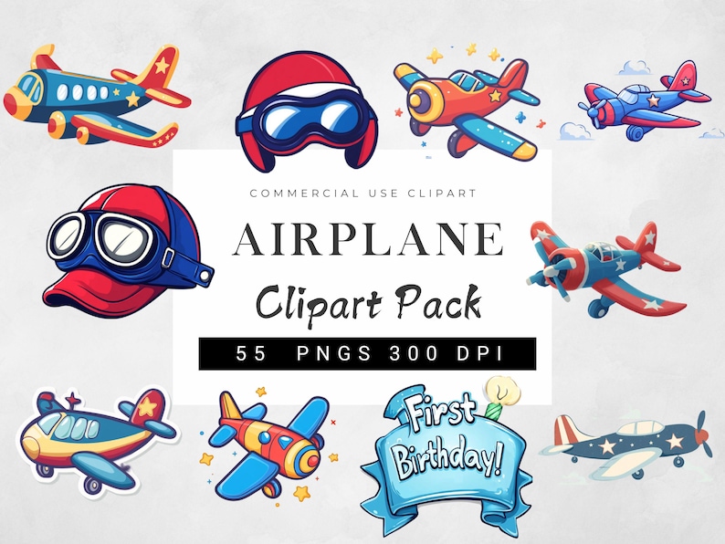 Airplane Clipart Bundle, Pilot Clipart, Aviator Clipart, Plane Clip Art ...