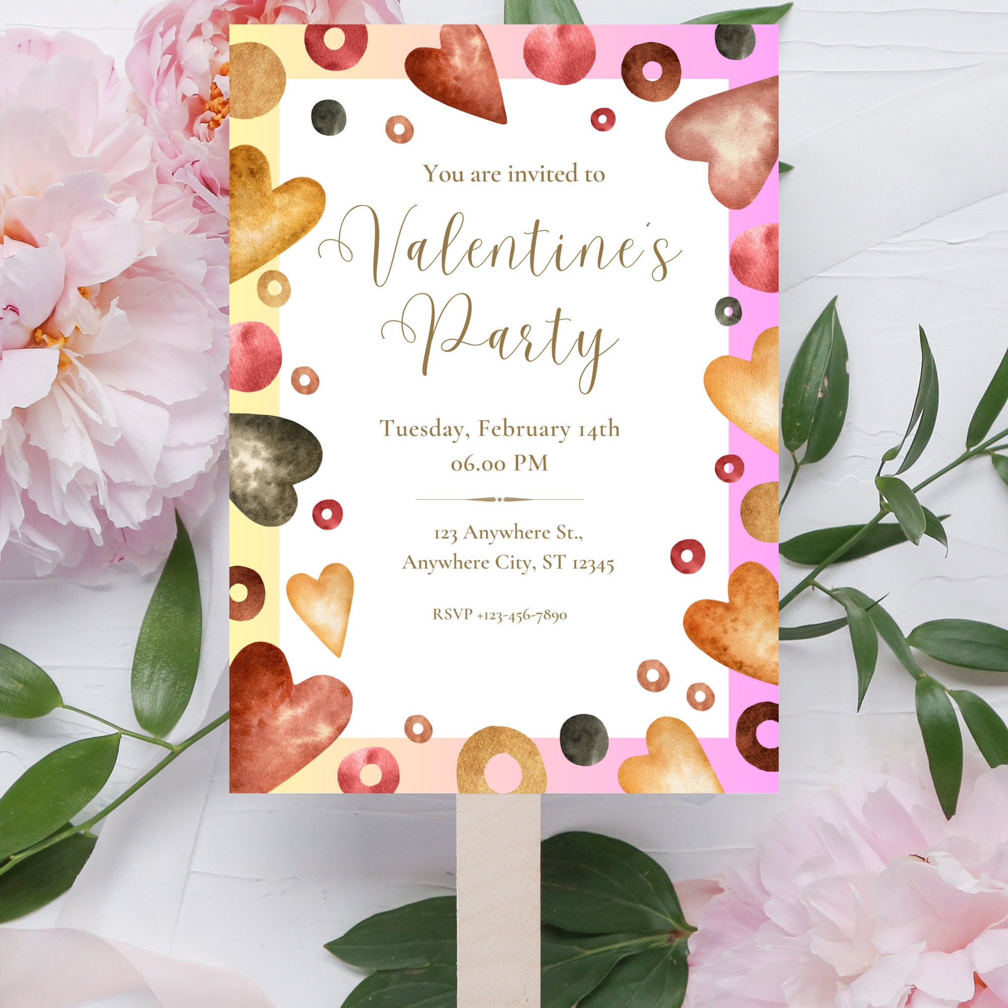 Editable Valentine Day Party Invitation Template, Valentine's Day ...