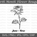 Rose Svg, Rose Svg File for June Birth Month, June Birth Flower, Birth ...