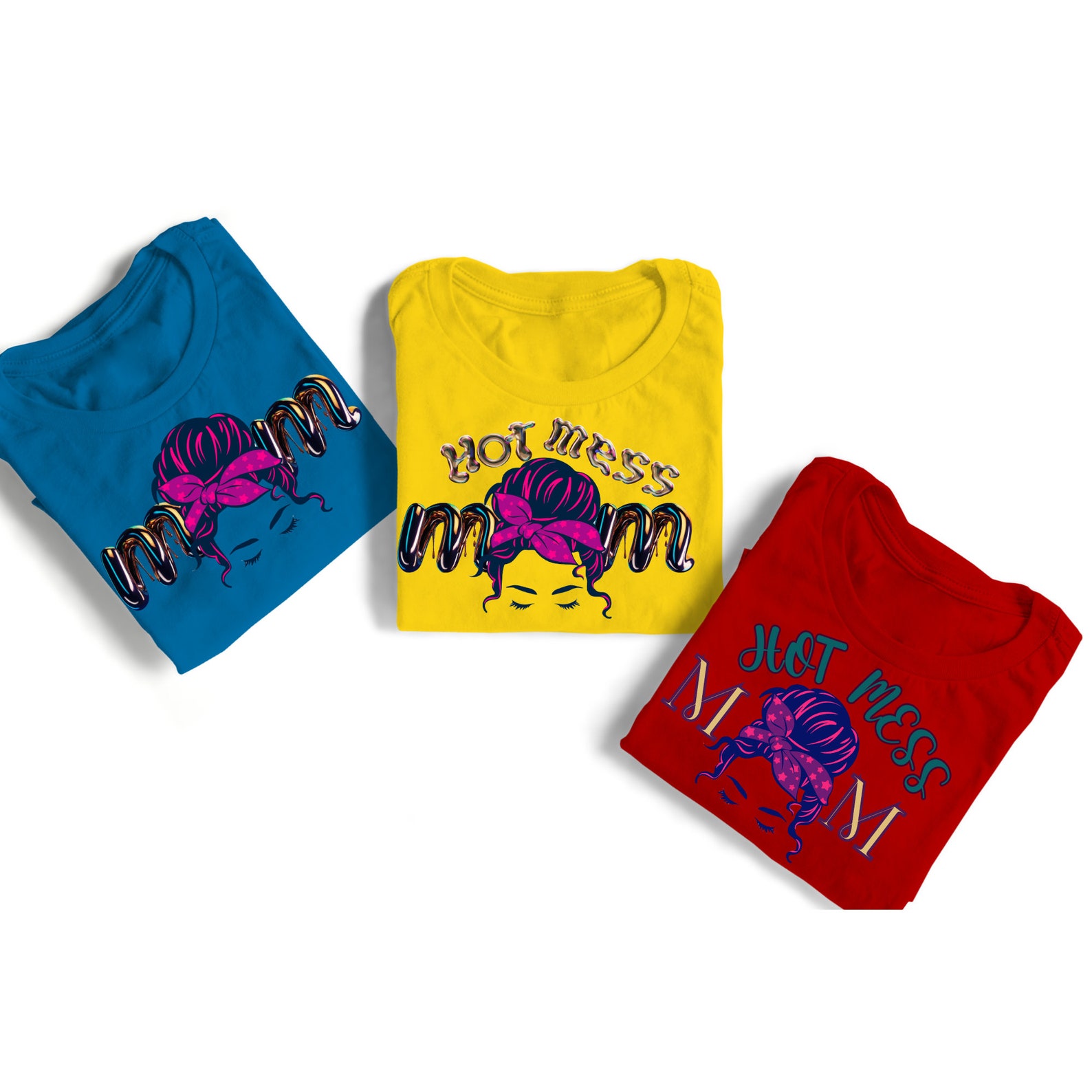Hot Mess Mom Png Svg Bundle, Messy Bun Png Bundle, Mom Life Png Svg ...