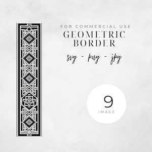 Geometric Border SVG PNG JPG, Digital Border Design, Digital Border for ...