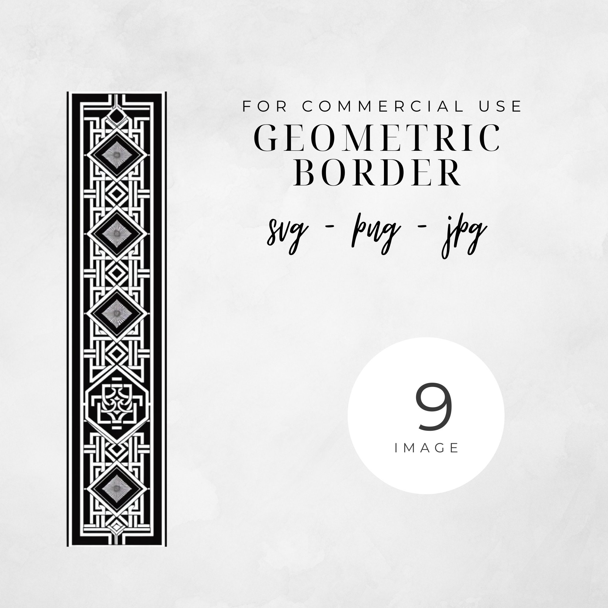 Geometric Border SVG PNG JPG, Digital Border Design, Digital Border for ...