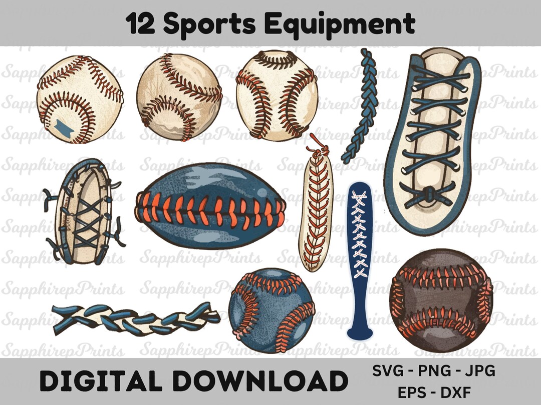 Baseball Svg Bundle 12 Items, Sports Equipment Svg, Softball Svg ...
