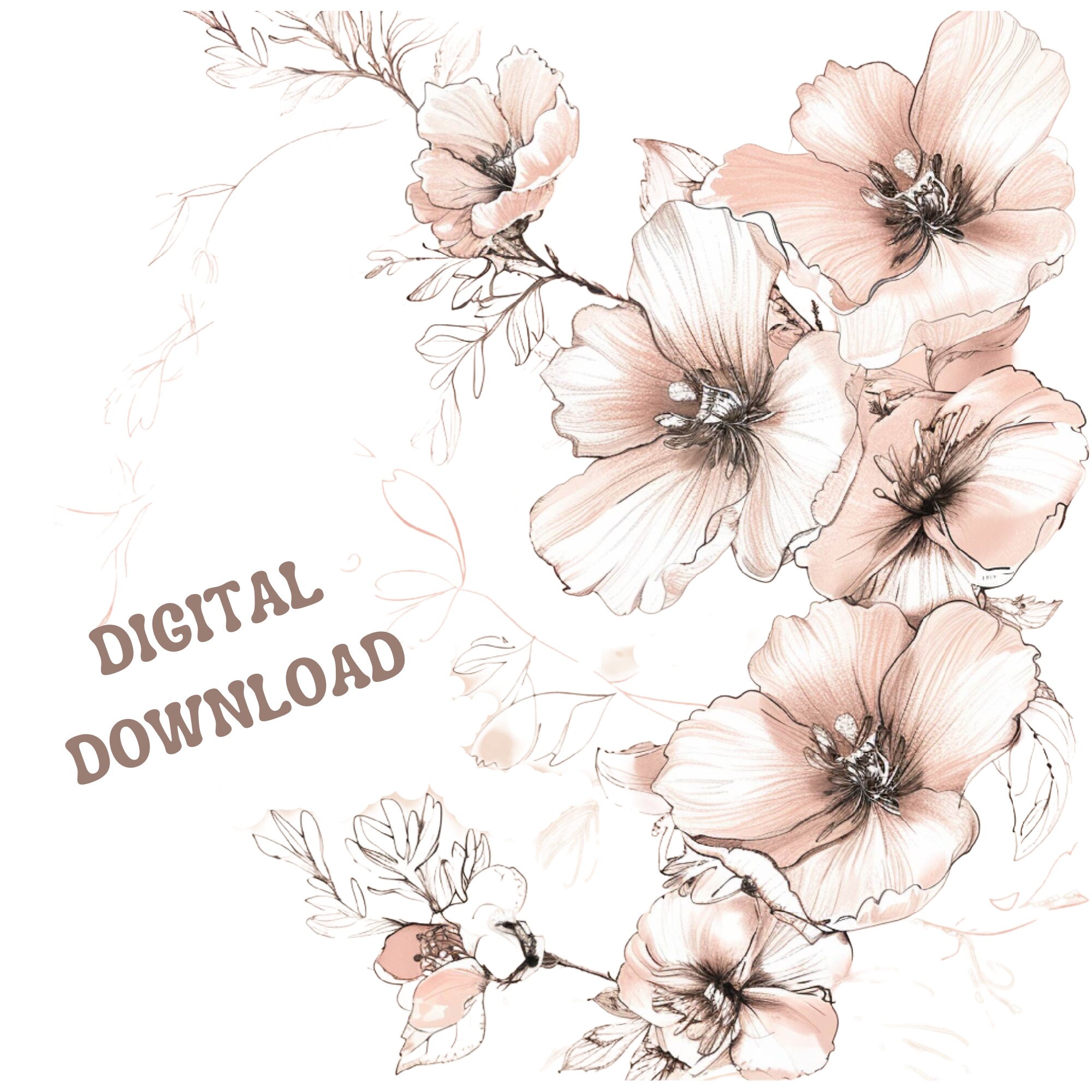 Flower Corner Clipart Bundle, Wedding Flowers Clipart, Floral Border ...