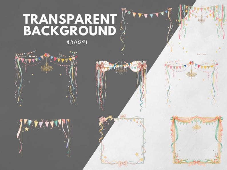 Hand Drawn Fancy Party Frames Clipart | Whimsical Vintage Borders ...