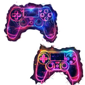 18 Game Controller Clipart, Neon Game Controller Png, Gamer Over Png ...