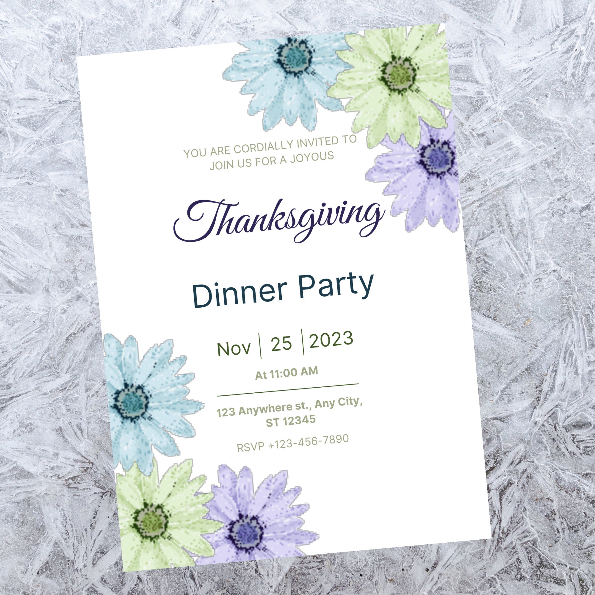Editable Thanksgiving Dinner Party Invitation, Printable Thanksgiving ...