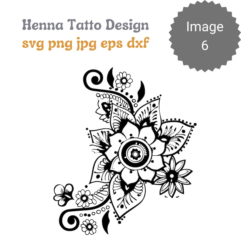 Henna Tattoo Designs, Mehndi Design in Black Svg Png, Mehndi Svg File ...