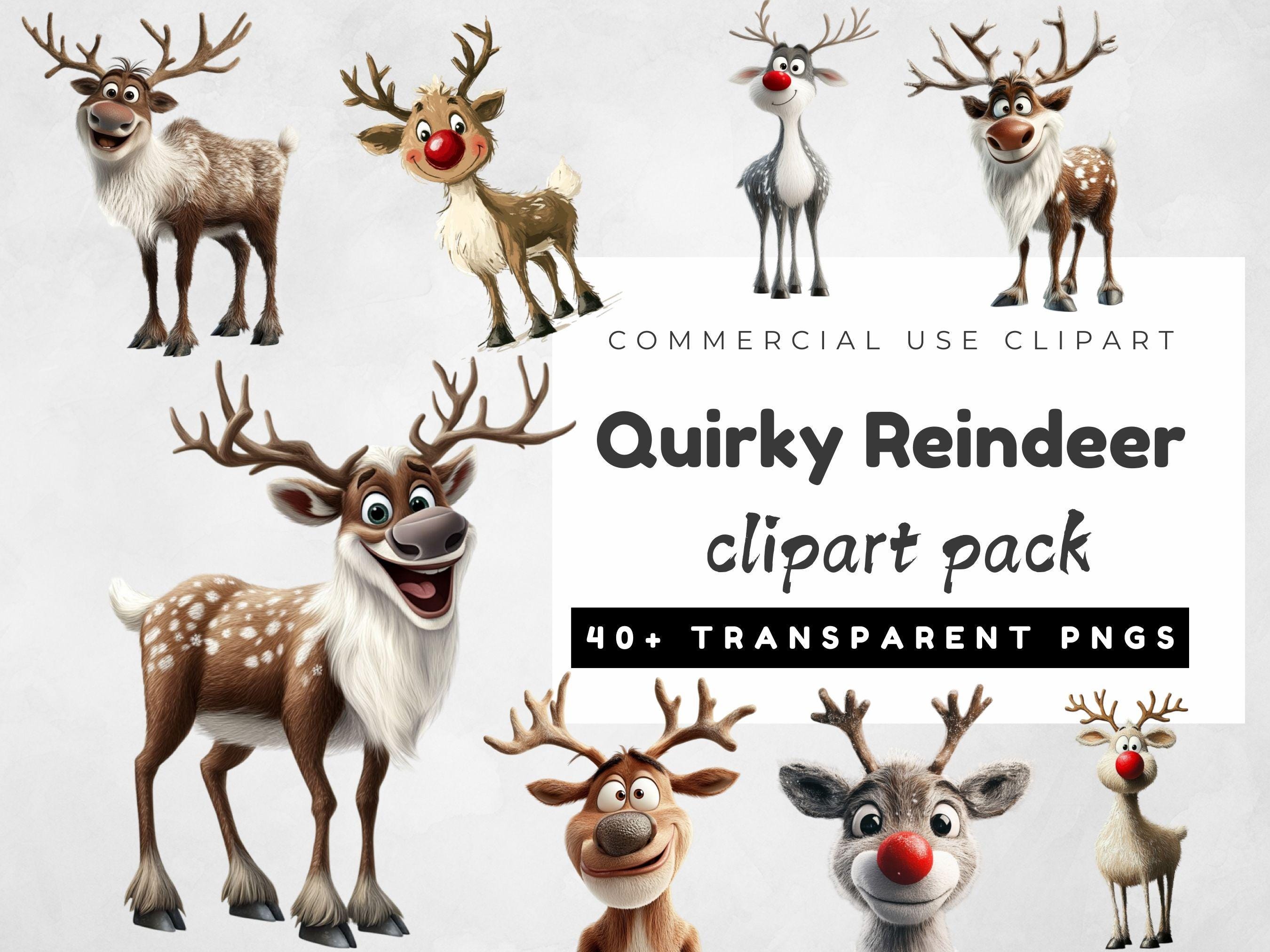 Reindeer Png Clipart, Quirky Clipart, Christmas Deer Png, Funny ...